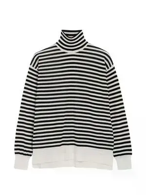 AMI Paris Sailor Striped Wool And Silk Turtleneck Sweater