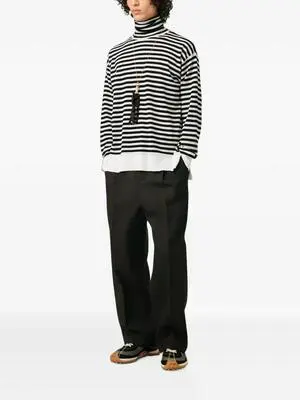 AMI Paris Sailor Striped Wool And Silk Turtleneck Sweater