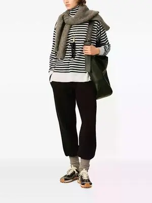 AMI Paris Sailor Striped Wool And Silk Turtleneck Sweater