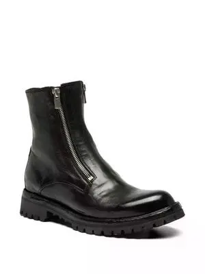 Officine Creative Loraine Ziped Leather Boots - Black