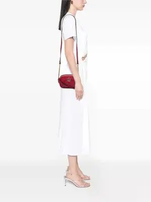 Gucci Mini Gg Marmont Matelassé Leather Crossbody Bag - Red