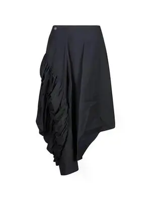 Comme Des Garçons Ruffled Asymmetric Midi Skirt