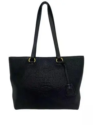 Prada Vitello Daino Embossed Logo Tote Bag