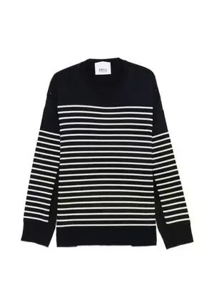 Erika Cavallini Horizontal Stripe Crew Neck Sweater