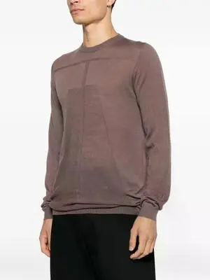Rick Owens Fine Knit Exposed-seam Sweater - Brown