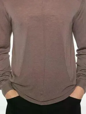 Rick Owens Fine Knit Exposed-seam Sweater - Brown