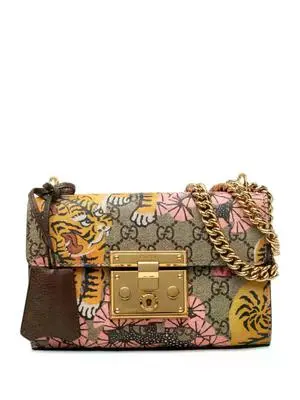Gucci 2016-2026 Small Gg Supreme Bengal Padlock Crossbody Bag - Neutrals