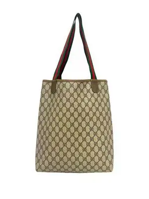 Gucci Gg Supreme Web Tote Bag - Neutrals
