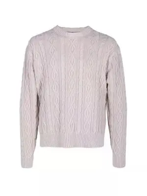 ALEX MILL Cable-knit Crew-neck Sweater - Neutrals