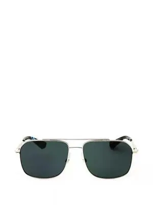 Burberry Tone Rectangle Frame Sunglasses - Silver