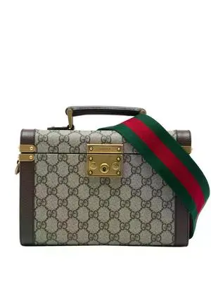 Gucci 2016-2026 Gg Supreme Web Savoy Top Handle Beauty Case Satchel - Neutrals