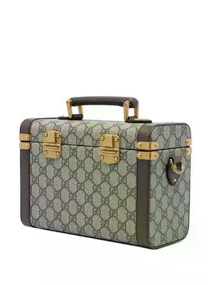 Gucci Gg Supreme Web Savoy Top Handle Beauty Case Satchel