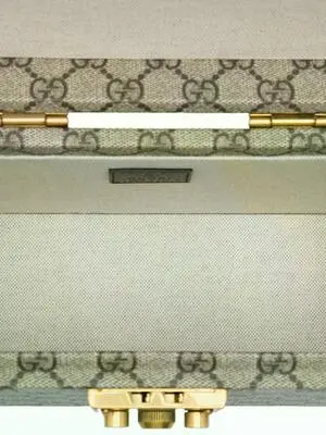 Gucci Gg Supreme Web Savoy Top Handle Beauty Case Satchel