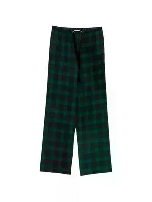 FORTE_FORTE Check Pattern Drawstring Trousers