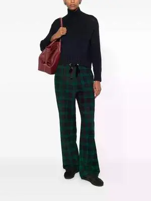 FORTE_FORTE Check Pattern Drawstring Trousers