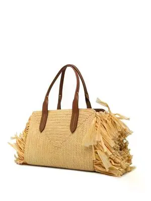 Miu Miu 2010-2026 Raffia Straw Fringe Satchel