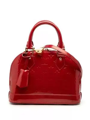 LOUIS VUITTON 2014 Monogram Vernis Alma Bb Satchel - Red