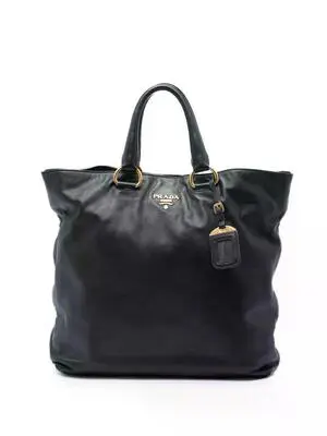 Prada 2000-2013 Soft Calf Open Convertible Tote Satchel