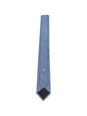 Gucci Gg Jacquard Silk Neck Tie - Blue