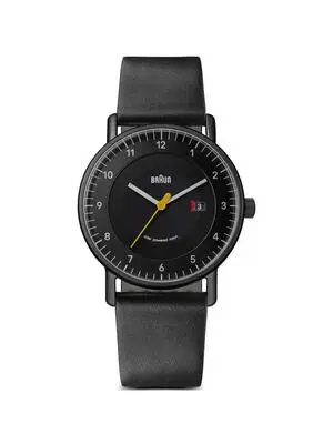 BRAUN WATCHES Solar Leather 40mm Watch - Black