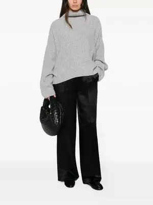 Liviana Conti Curved-hem Sweater - Grey