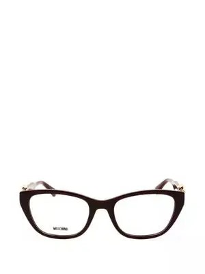 Moschino Buckle-detail Rectangular-frame Glasses - Red