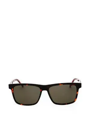 Hugo Tortoiseshell-effect Rectangle-frame Sunglasses - Brown
