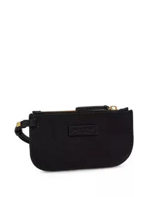 Marc O'polo Leather Pouch With Logo Patch And Wrist Strap