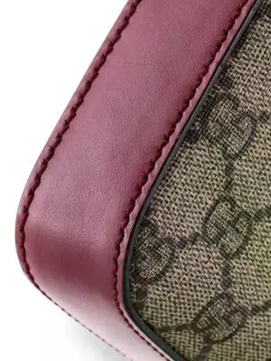 Gucci Flap Messenger Bag Gg Coated Canvas With Leather Medium Crossbody Bag