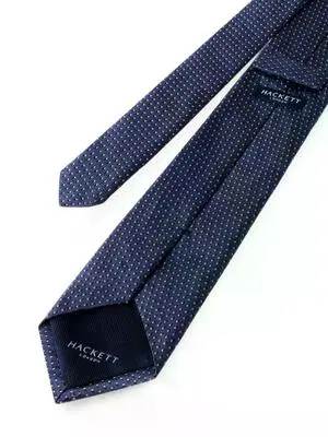 HACKETT  Two-tone Dot Silk Neck Tie - Blue