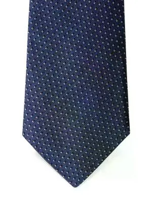 HACKETT  Two-tone Dot Silk Neck Tie - Blue