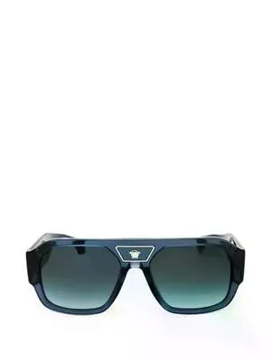 Versace Medusa Embellishment Pilot-frame Sunglasses - Blue