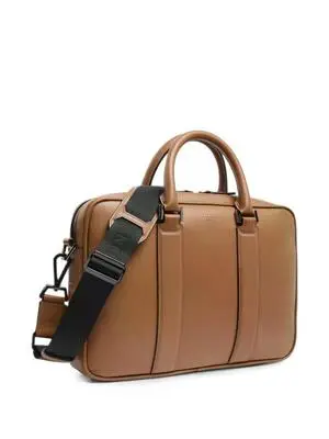 LANCEL Edgard Leather Briefcase - Brown