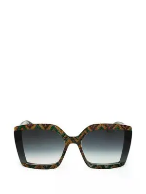 Missoni Square Frame Patterned Sunglasses - Green