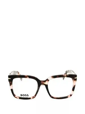BOSS Tortoiseshell-pattern Square-frame Glasses - Neutrals