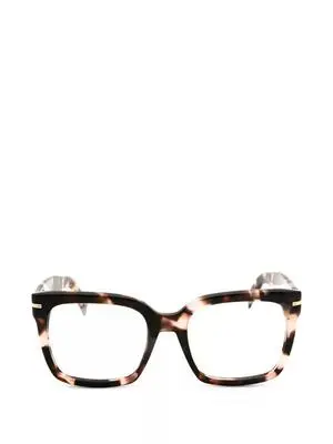 BOSS Tortoiseshell Pattern Square Frame Eyeglasses - Neutrals