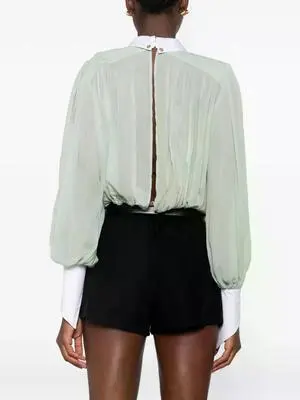 Elisabetta Franchi Pleated Blouse With Bow Detail