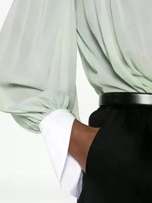 Elisabetta Franchi Pleated Blouse With Bow Detail