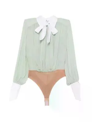 Elisabetta Franchi Pleated Blouse - Green