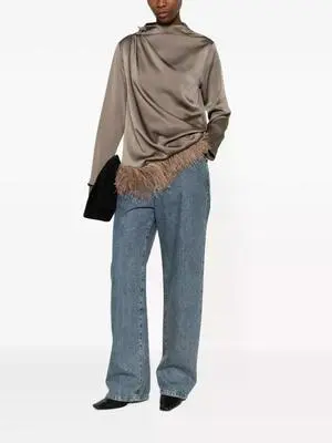 Fabiana Filippi Feather-trim Draped Top