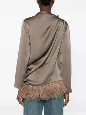 Fabiana Filippi Feather-trim Draped Top