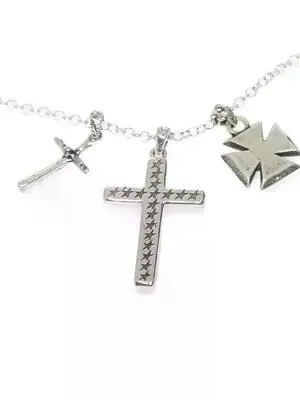 TWOJEYS Multi-cross Charm Necklace With Engraved Detail