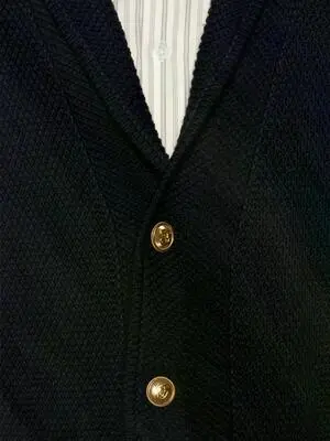Valentino Garavani Waffle Knit Shawl Collar Cardigan With Vlogo Buttons