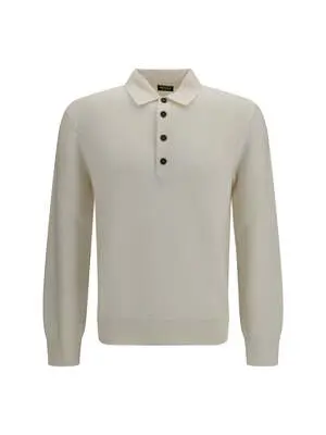 Zegna Long-sleeve Cashmere Polo Shirt - Multicolor