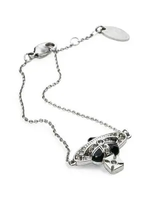 VIVIENNE WESTWOOD Diamante Heart Crystal-embellished Bracelet - Silver