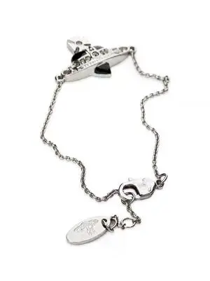 VIVIENNE WESTWOOD Diamante Heart Crystal-embellished Bracelet - Silver