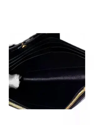 Balenciaga B Dot Wallet On Chain Crocodile Embossed Leather Crossbody Bag - Black