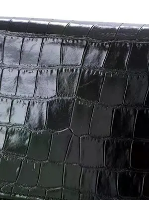 Balenciaga B Dot Wallet On Chain Crocodile Embossed Leather Crossbody Bag - Black
