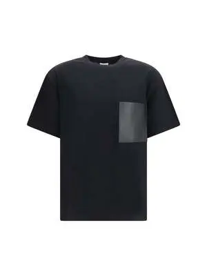 Bottega Veneta Pima Cotton Jersey T-shirt With Pocket - Black