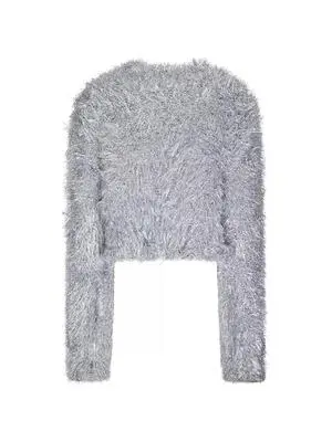 Junya Watanabe Metallic-effect Eyelash-knit Sweater